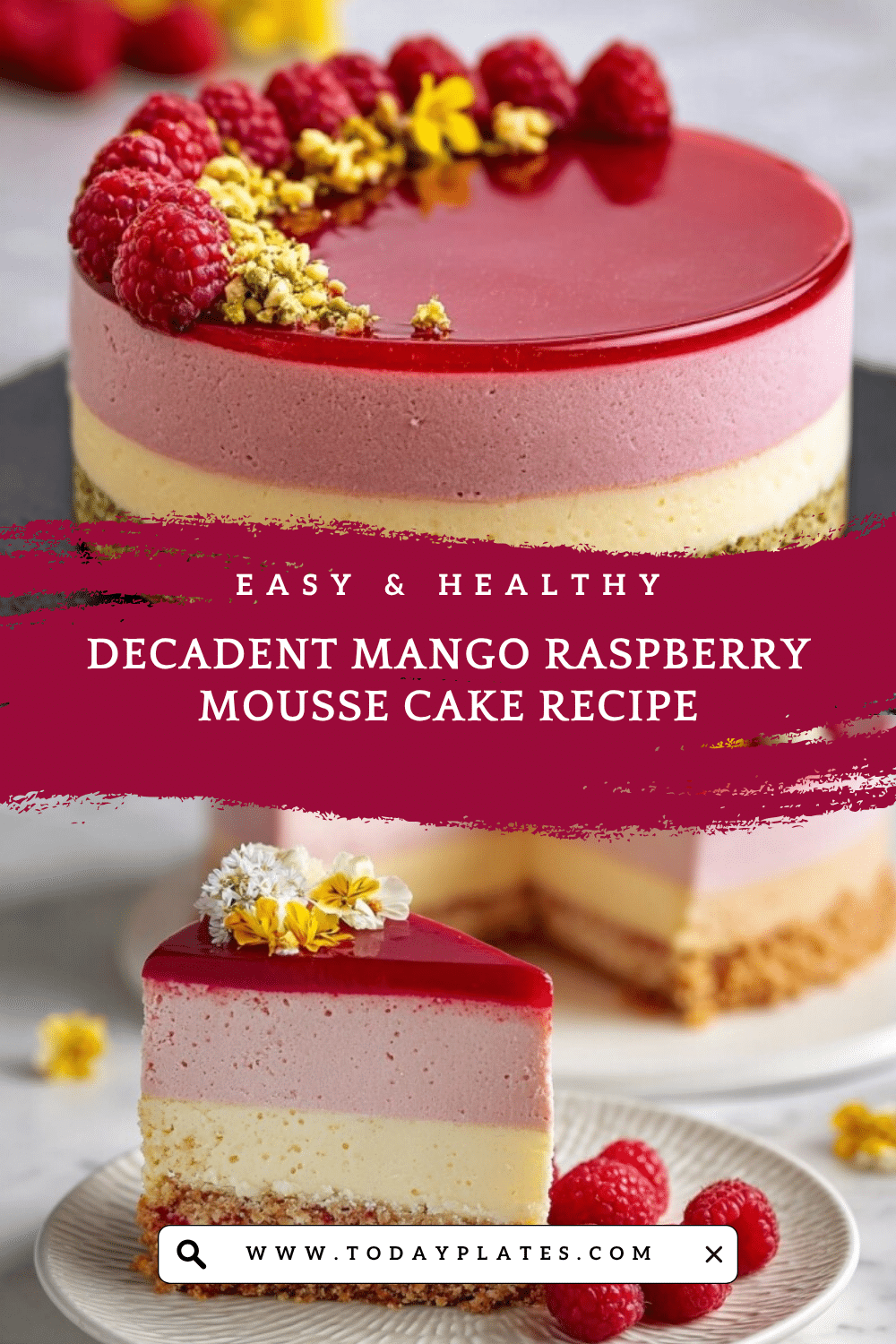 Mango Raspberry Mousse Cake: Elegant Fruit Layered Dessert